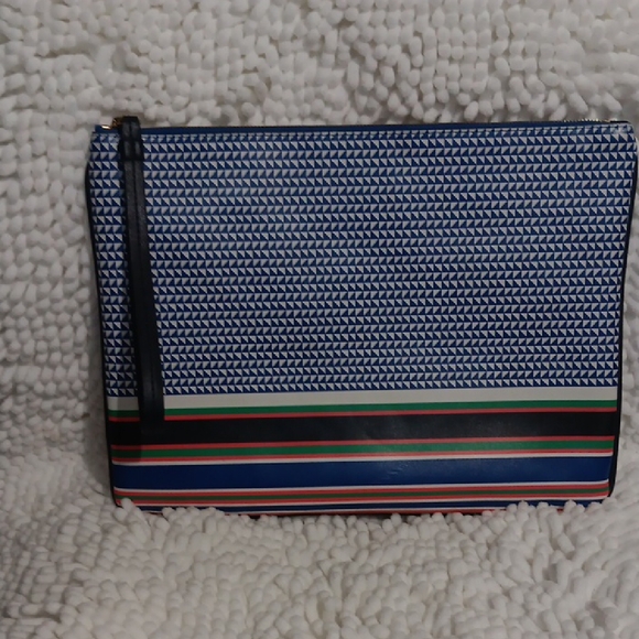 J. Crew | Bags | J Crew Blue And Black Clutch With Modern Design | Poshmark